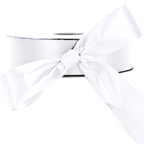 White SEA MAID® Floral Acetate Satin Ribbon
