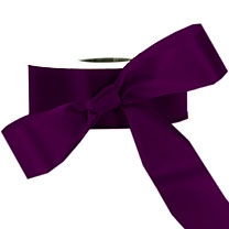 Plum SEA MAID® Floral Acetate Satin Ribbon